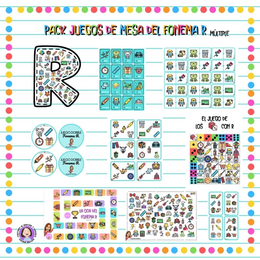 Pack de juegos de mesa del FONEMA R múltiple. – Maestros de Audición y ...