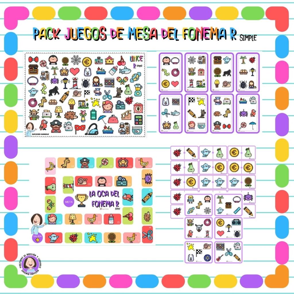 Pack de juegos de mesa del FONEMA R simple. – Maestros de Audición y ...